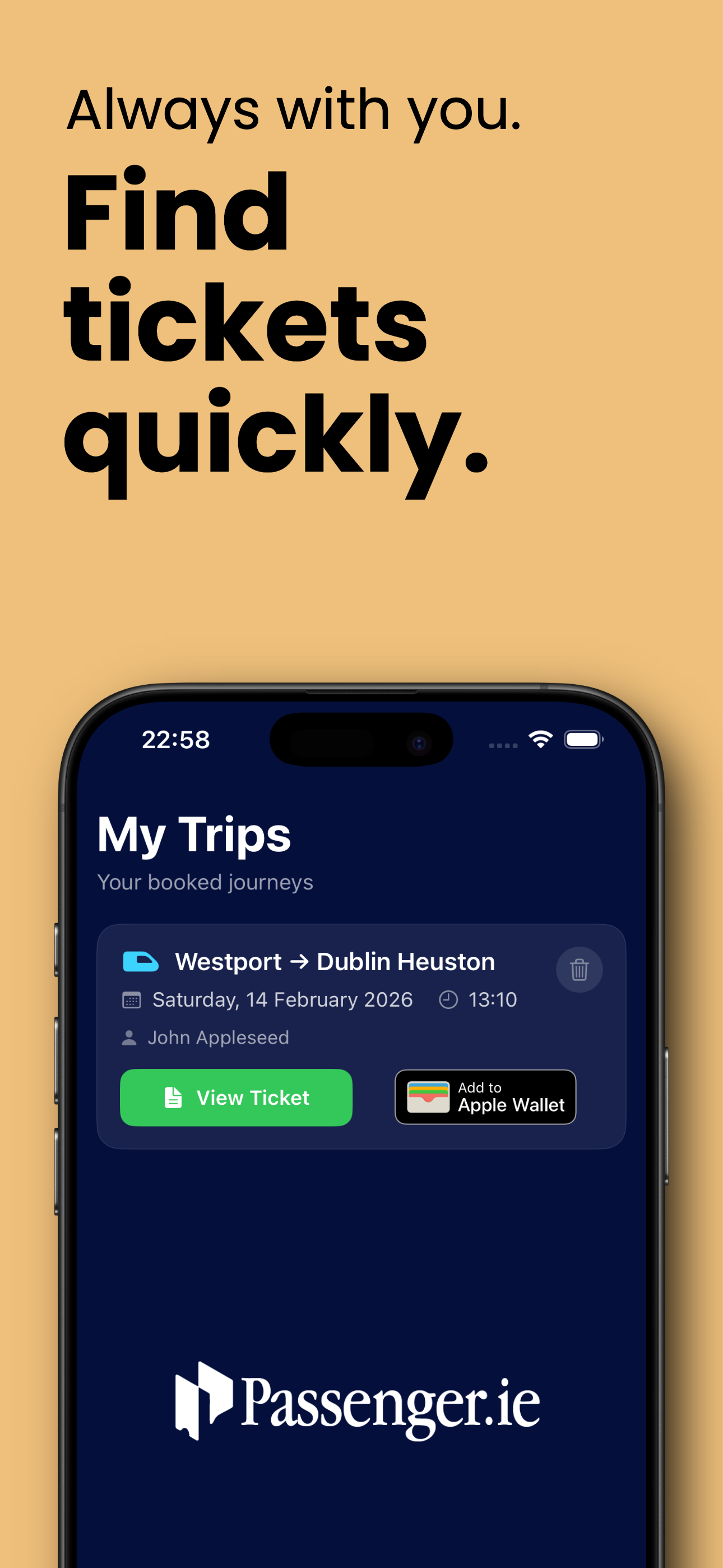 Book Train Tickets Online - Free Travel Pass - Passenger.ie